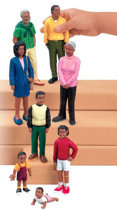 BLOCK PLAY PEOPLE BLACK FAMILY-SET 8 – Clever Toys