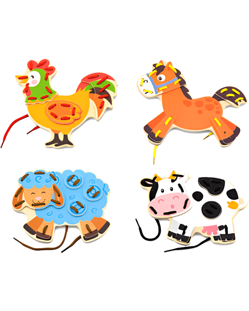 LACING FARM ANIMALS SET OF 4 – Clever Toys