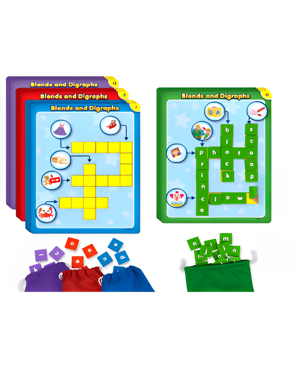 BLENDS & DIGRAPHS CROSSWORD PUZZLES ACTIVITY CENTER – Clever Toys