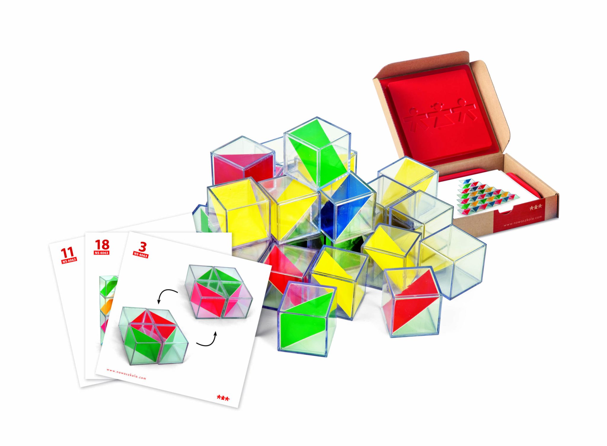 TRANSPARENT CUBES – 36 PIECES – Clever Toys
