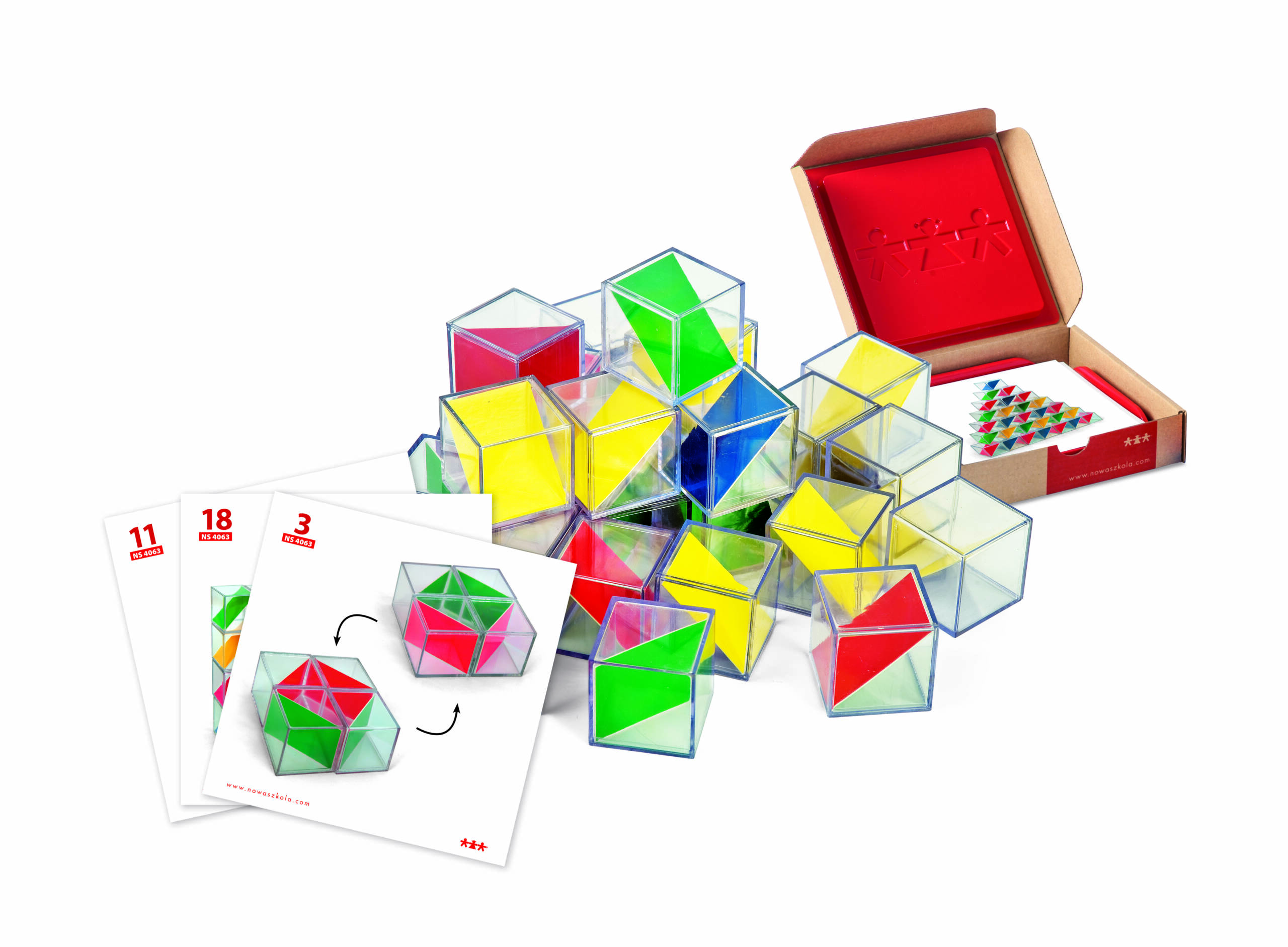 TRANSPARENT CUBES – 36 PIECES – Clever Toys